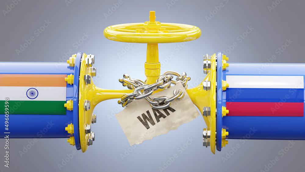India and Russia oil and gas sanctions, stand-off and war. Squeezed gas ...
