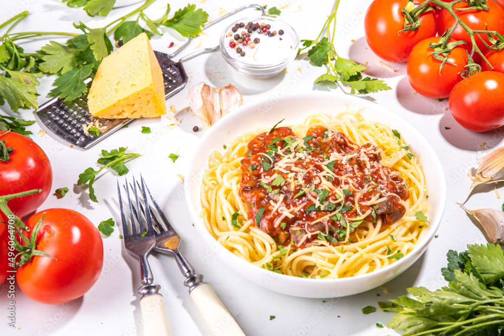 Spaghetti with tomato sauce Stock Photo | Adobe Stock