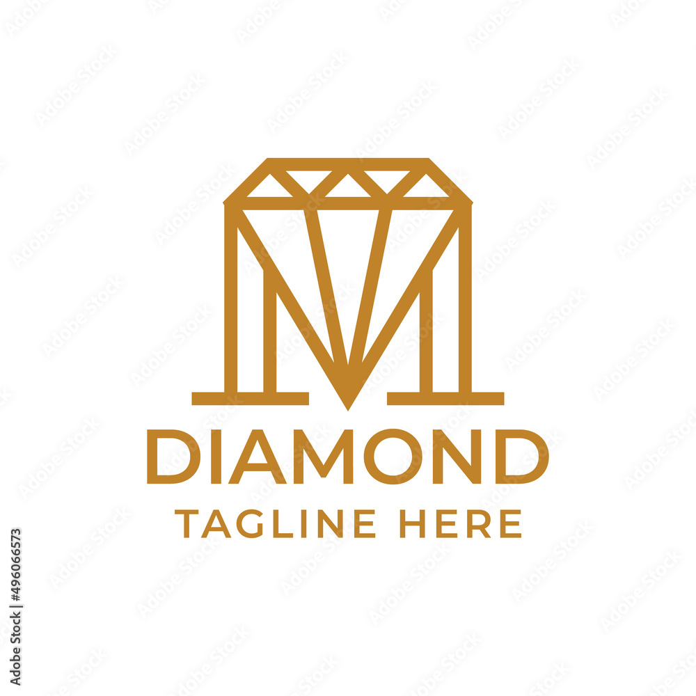 letter M diamond logo design Stock Vector | Adobe Stock