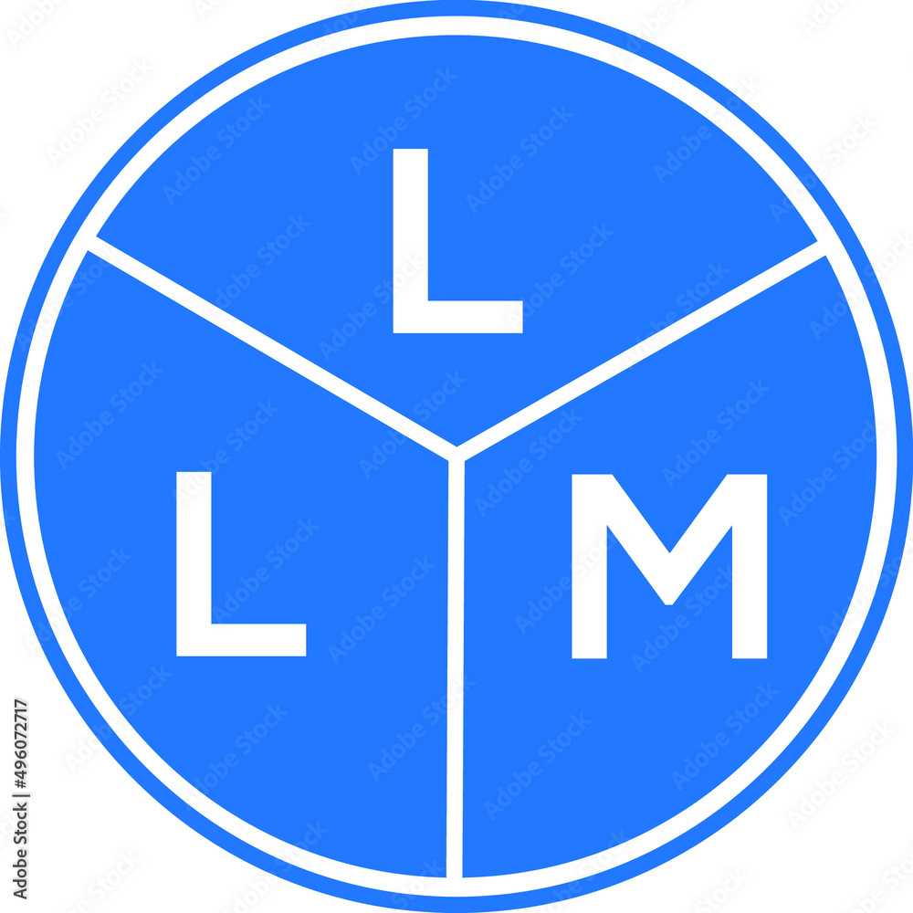LLM letter logo design on White background. LLM creative Circle letter ...