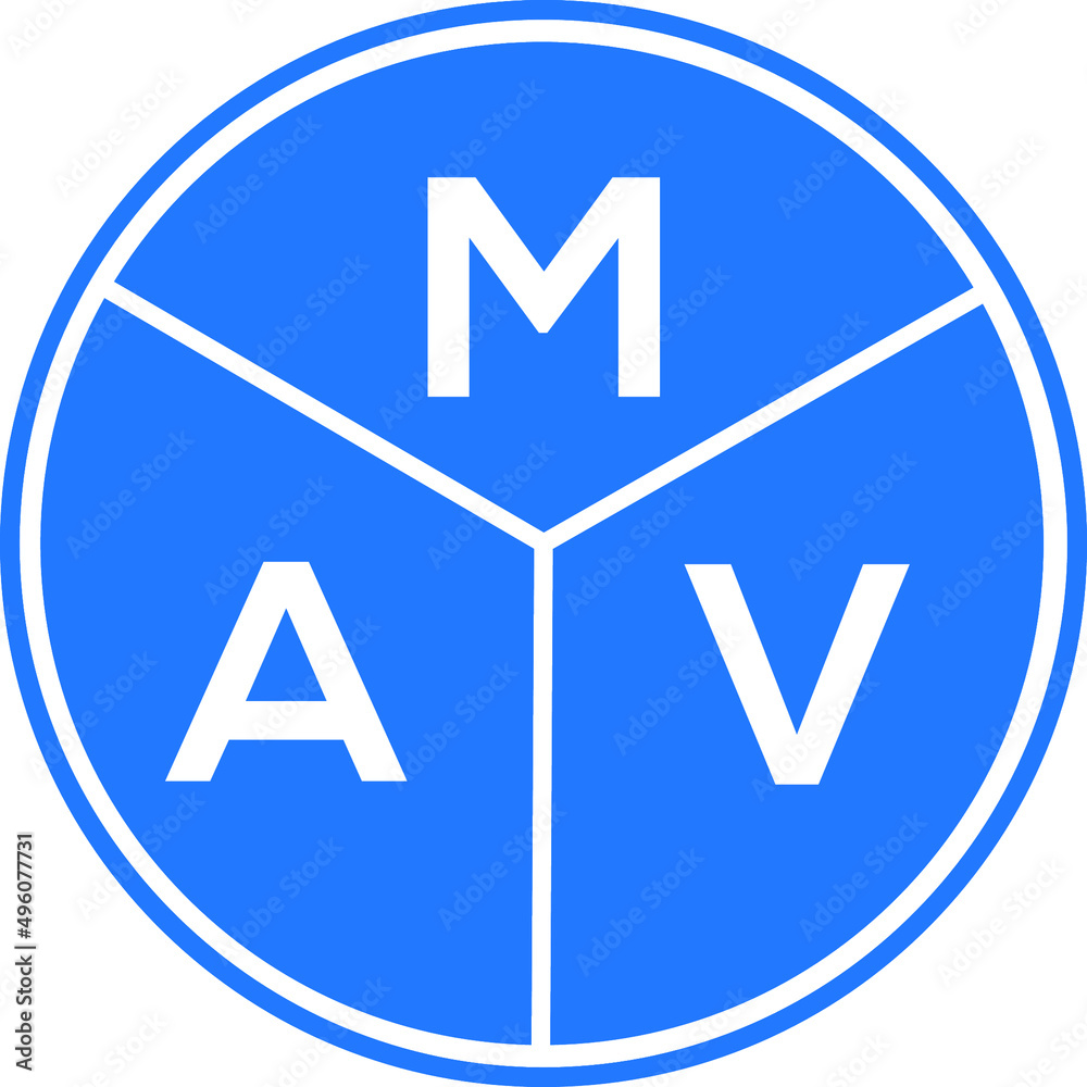 MAV letter logo design on white background. MAV creative circle letter ...