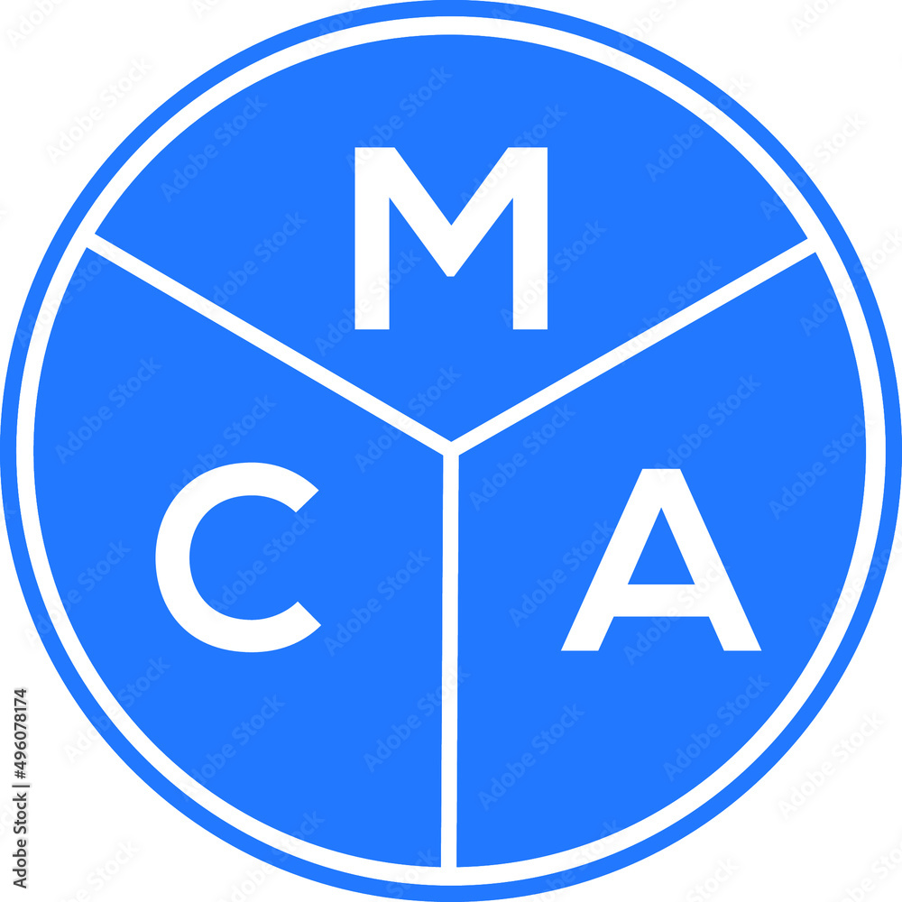 MCA letter logo design on white background. MCA creative circle letter ...