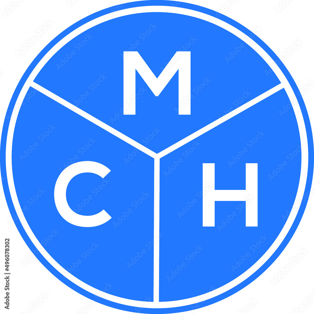 MCH letter logo design on white background. MCH creative circle letter ...