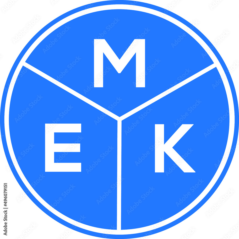 MEK letter logo design on white background. MEK creative circle letter ...