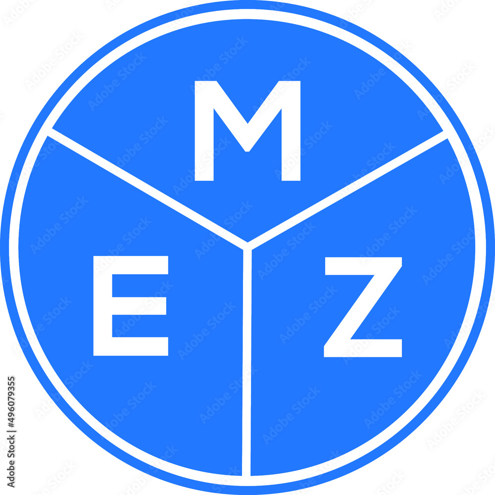 MEZ letter logo design on white background. MEZ creative circle letter ...