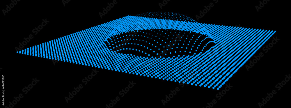 Particle dimension sound wave. Part of sphere effect polar hill globe ...