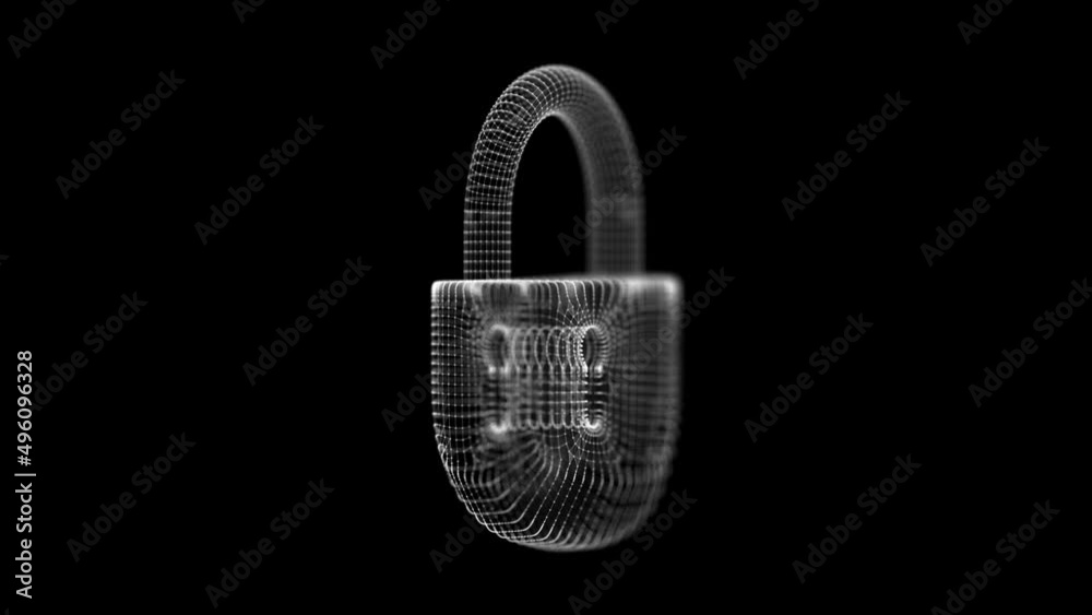 Cyber security 3d animation. Information privacy and defence technology ...