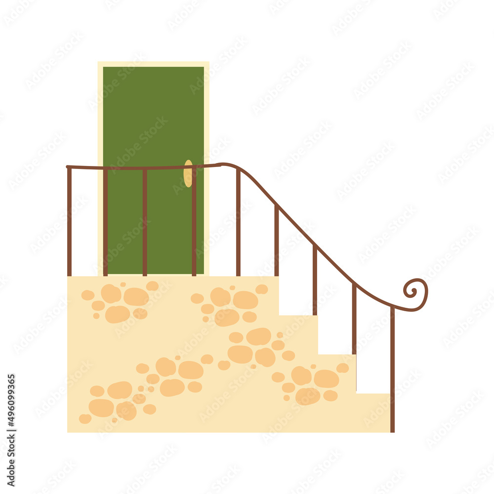 A simple front or interior door. Part of the interior of the house ...