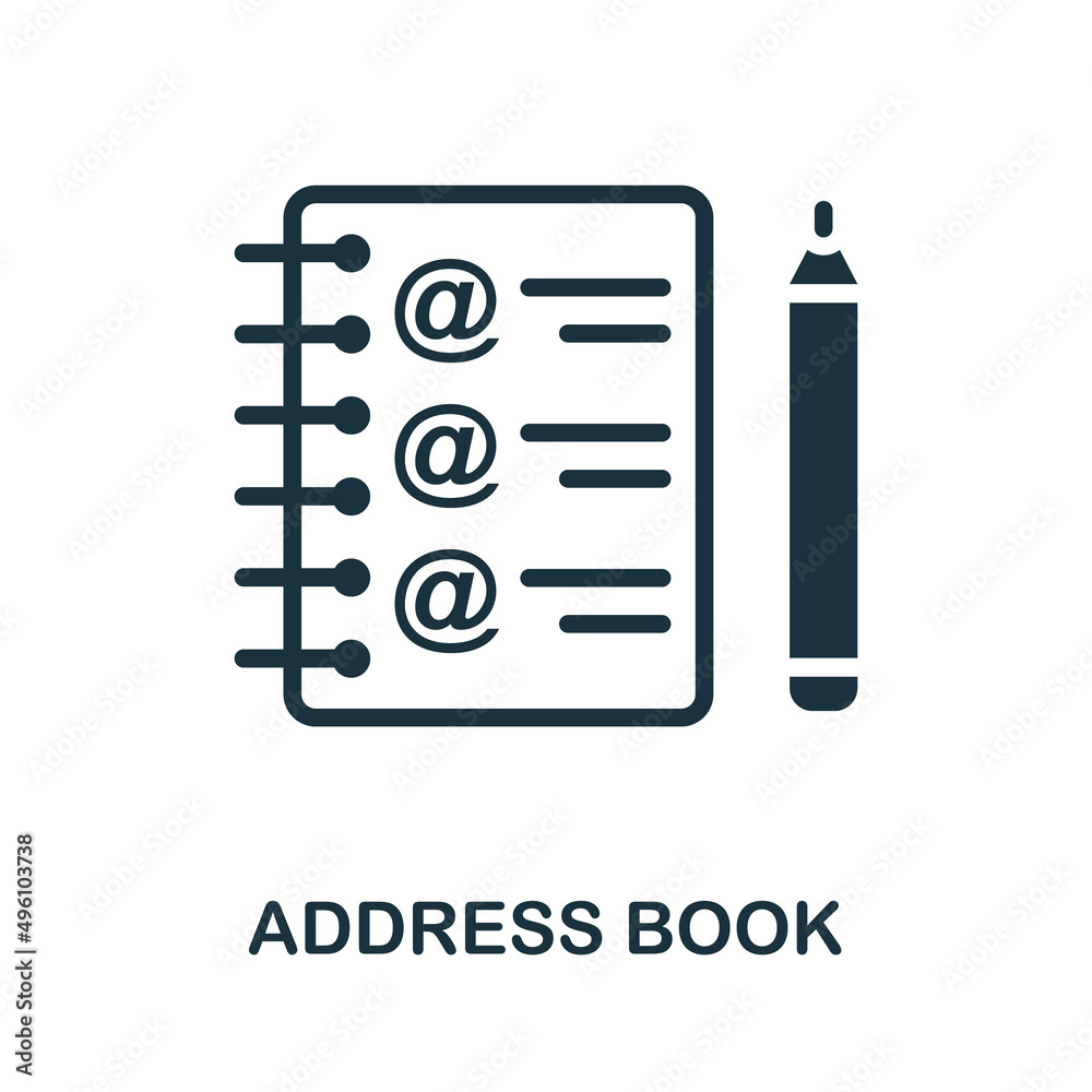 Address Book icon. Monochrome simple Address Book icon for templates ...