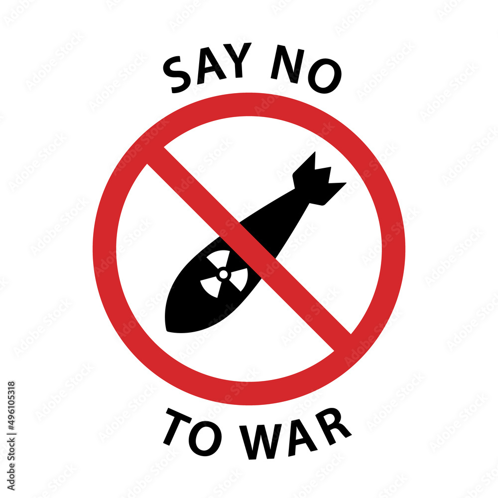 Nuclear Bomb Silhouette Red Stop Symbol. Atomic Missile Ban Sign. No ...