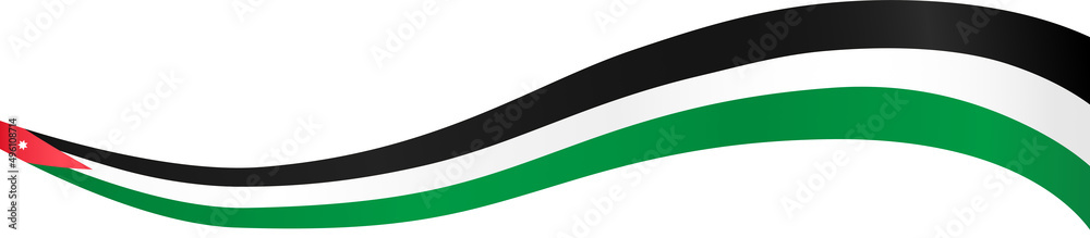 Jordan flag wave isolated on png or transparent background,Symbol ...