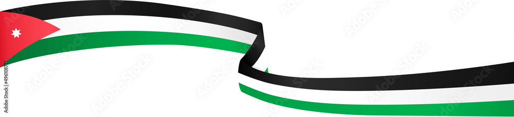 Jordan flag wave isolated on png or transparent background,Symbol ...