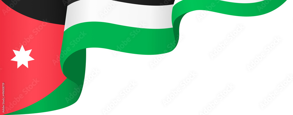 Jordan flag wave isolated on png or transparent background,Symbol ...
