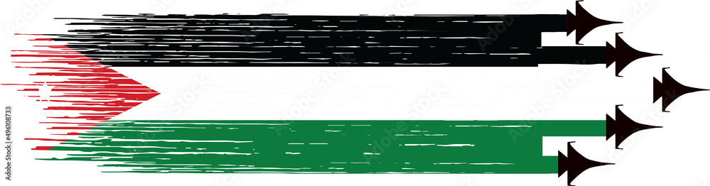Jordan flag with military fighter jets isolated on png or transparent ...