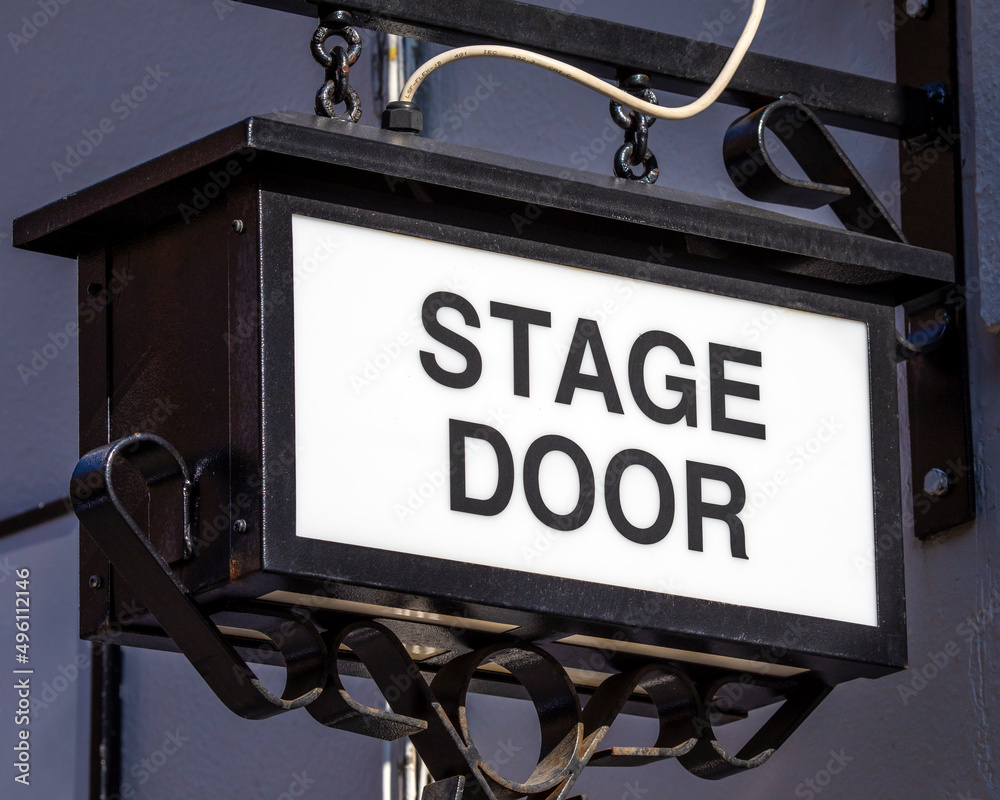 Vintage Stage Door Sign at a Theatre Stock Photo | Adobe Stock