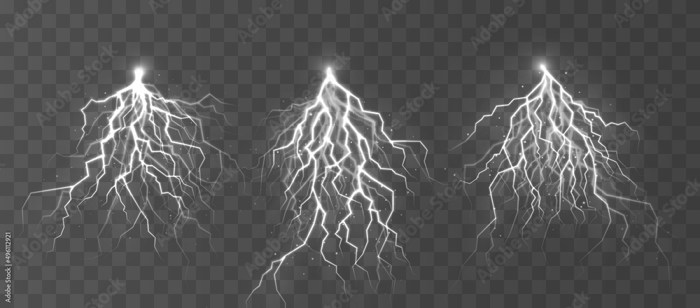 Thunderstorm and lightning, the effect of light and shine. Discharge ...