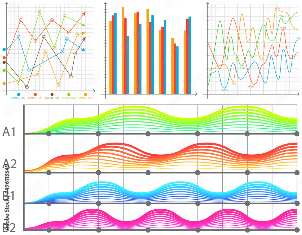 Intelligent technology hud interactive panel. Data screen with charts ...