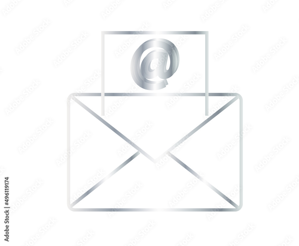 @ sign with silver email envelope. vector set Stock Vector | Adobe Stock