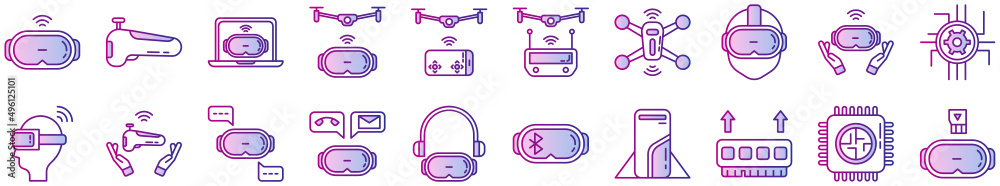 metaverse icon set Stock Vector | Adobe Stock