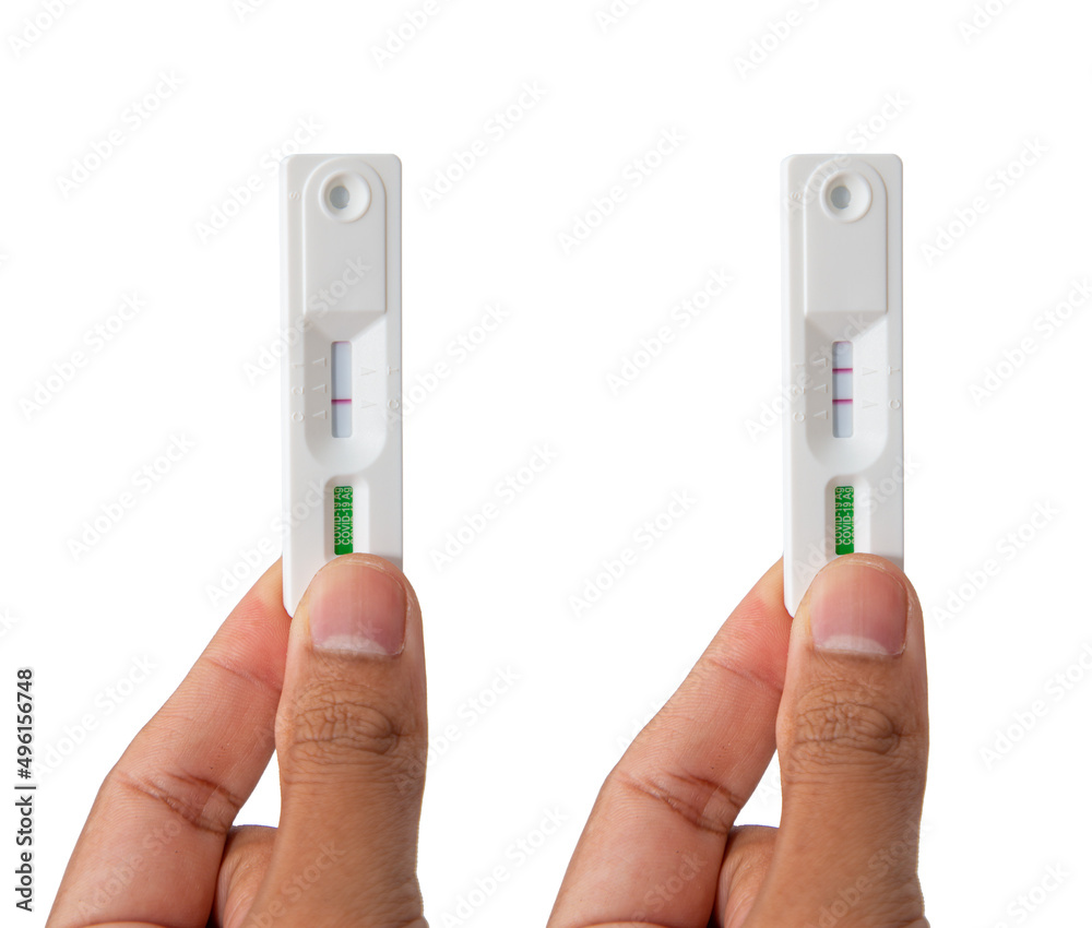 Own hand showing Covid-19 negative test result with SARS CoV-2 Rapid ...