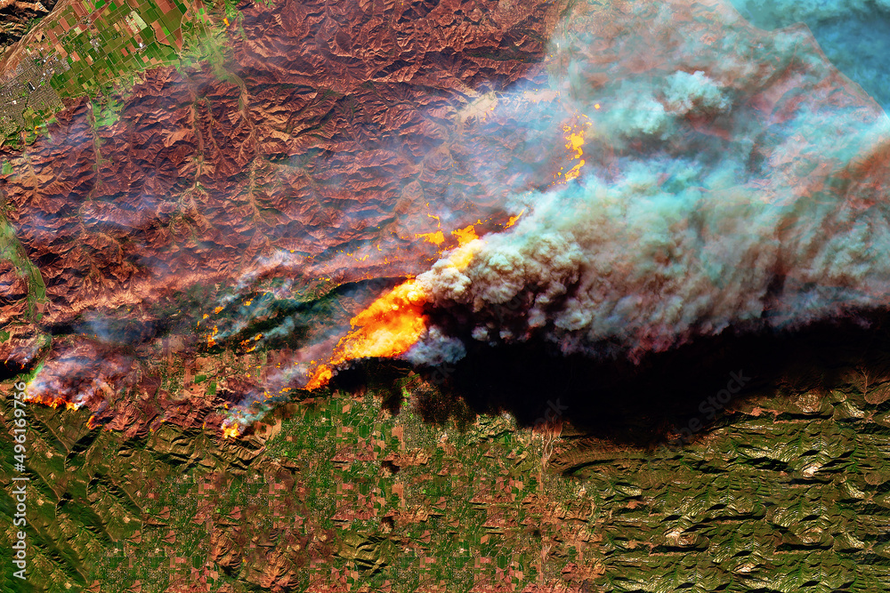 A flattering fire from space. Elements of this image furnished by NASA ...