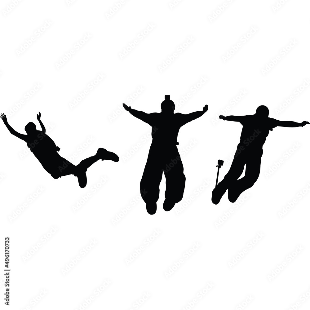 BASE jumping Silhouette Vector Stock Vector | Adobe Stock