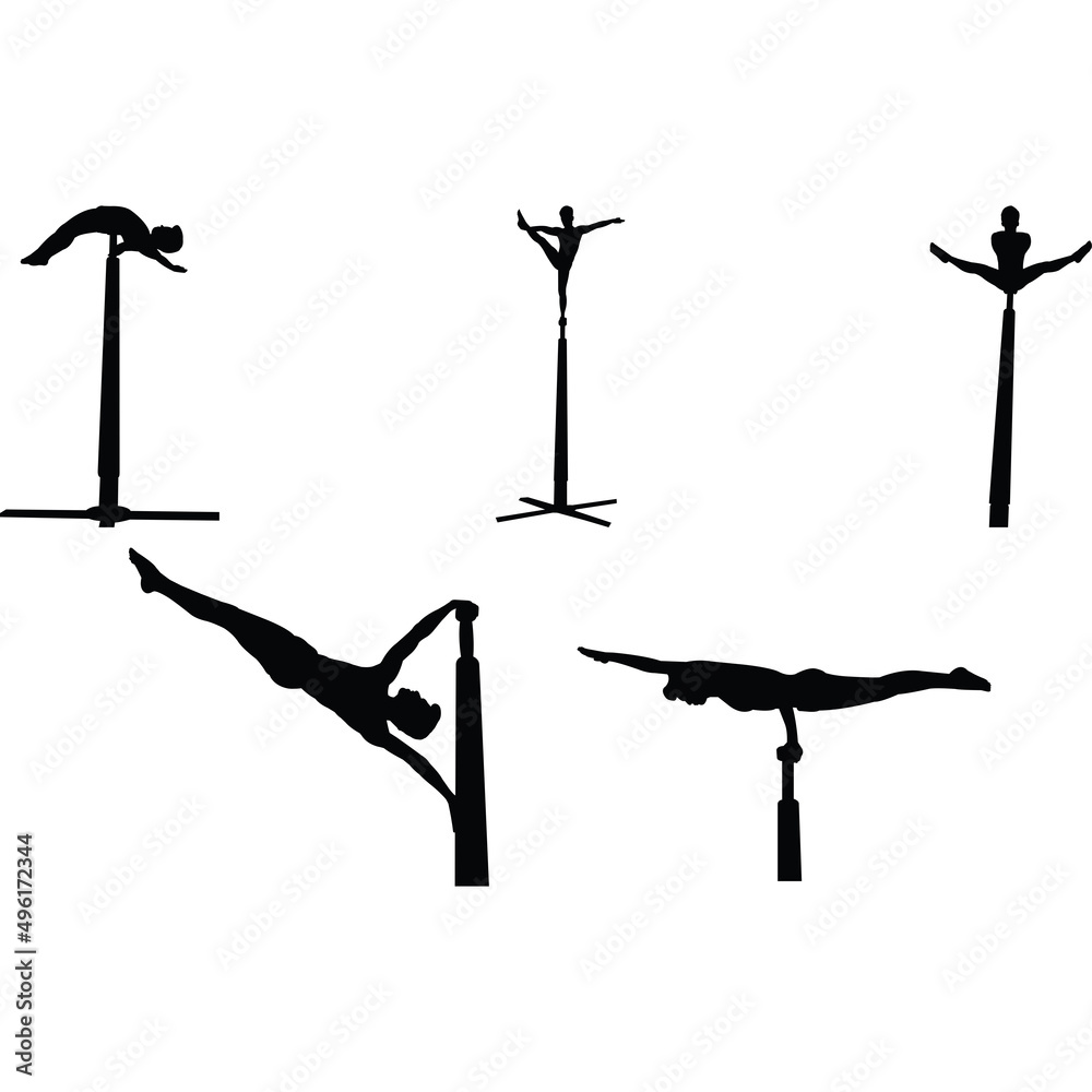 Mallakhamb Silhouette Vector Stock Vector | Adobe Stock