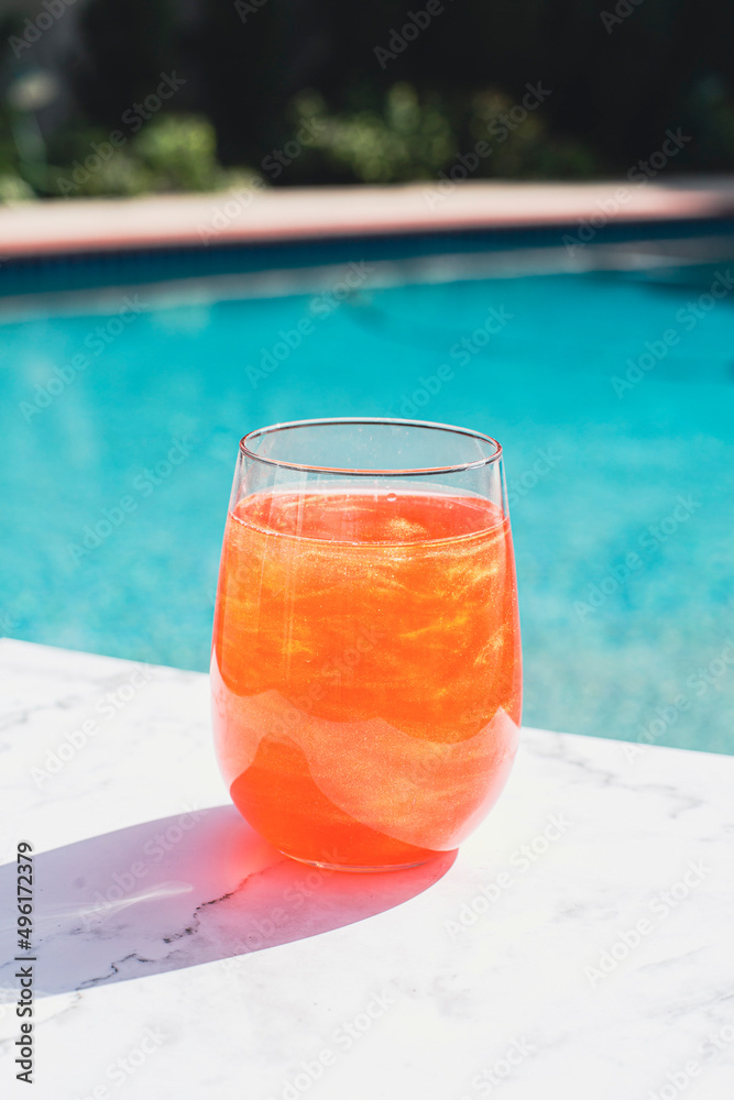 Orange Cocktail by The Pool Stock Photo | Adobe Stock