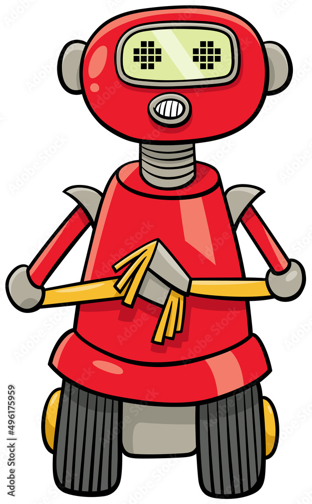 cartoon funny red robot fantasy character Stock Vector | Adobe Stock