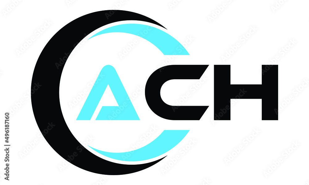 Stockvector ACH swoosh logo design vector template | monogram logo ...