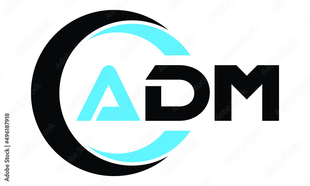 ADM swoosh logo design vector template | monogram logo | abstract logo ...