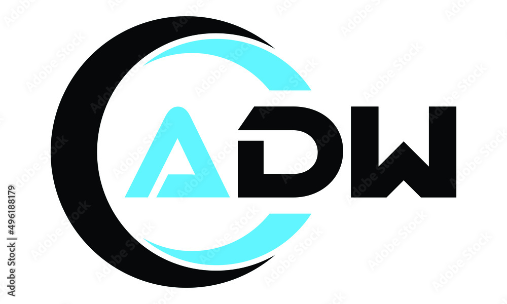 ADW swoosh logo design vector template | monogram logo | abstract logo ...