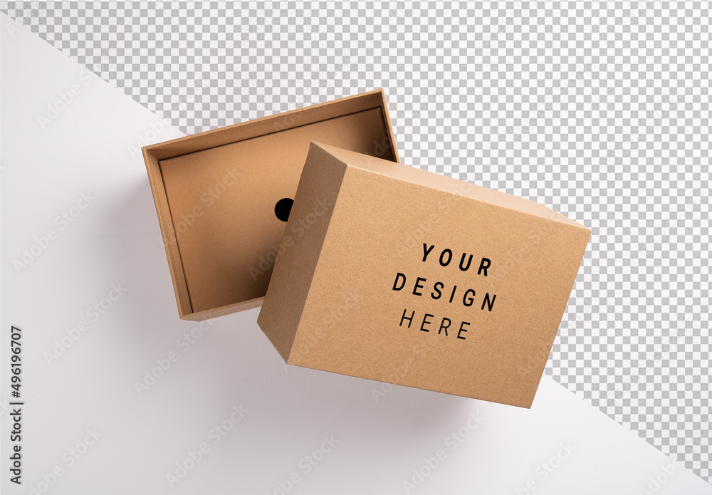 Cardboard Package Brown Box with Editable Top Lid on Customizable ...