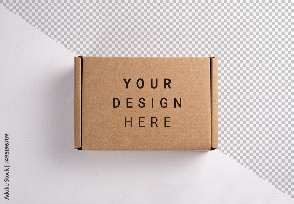 Cardboard Package Brown Box with Editable Top Lid on Customizable ...