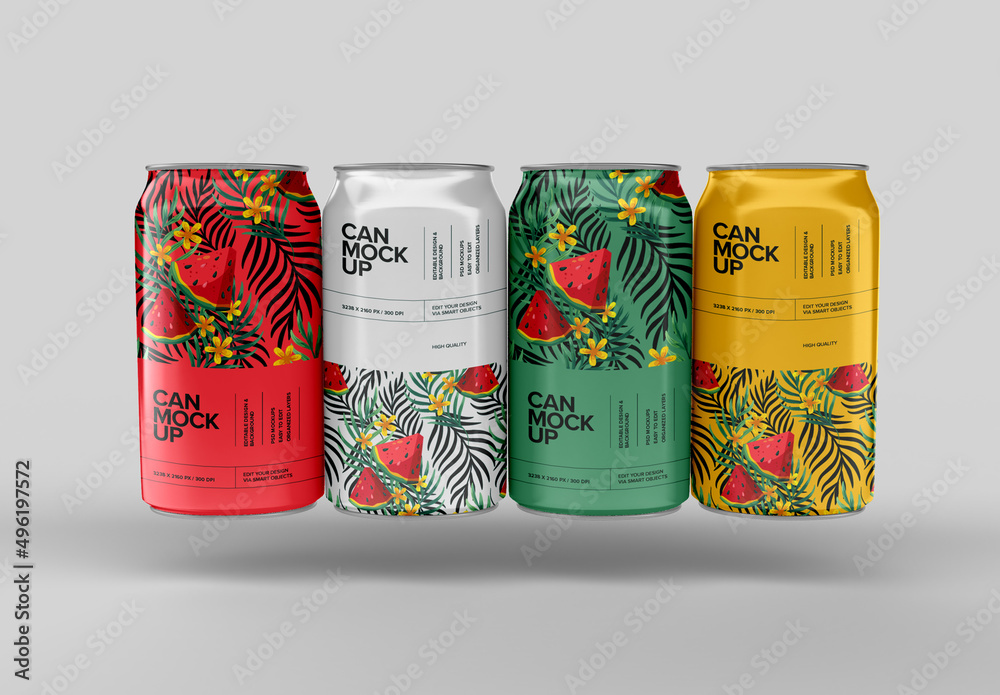 Soda Packaging Can Mockup Design Stock Template | Adobe Stock