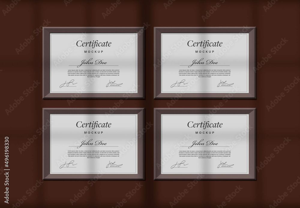 Four Certificates Mockup Stock Template | Adobe Stock