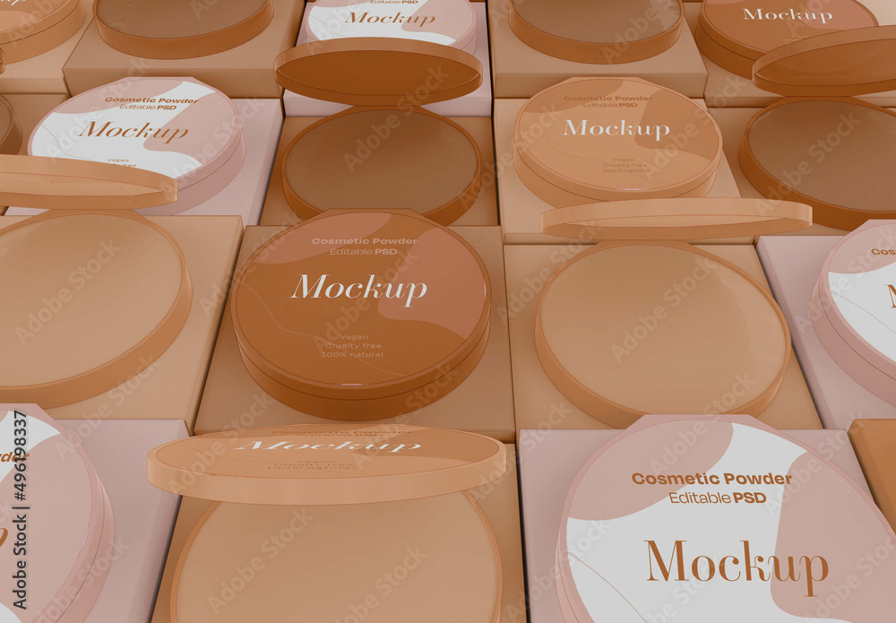 Cosmetic Powder Mockup Stock Template | Adobe Stock