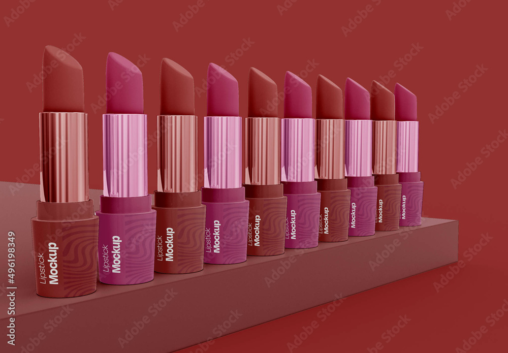 Lipsticks Mockup Stock Template | Adobe Stock