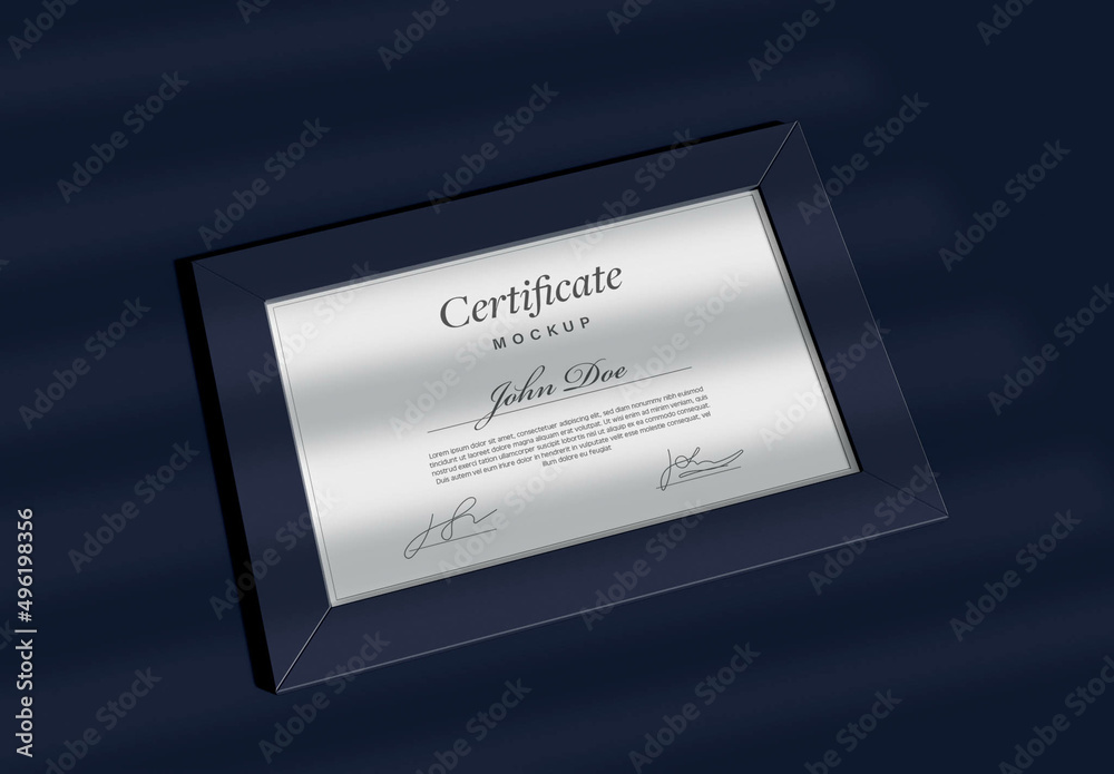 Square Certificate Mockup Stock Template | Adobe Stock