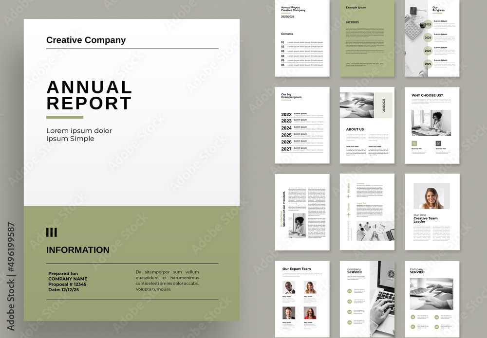 Annual Report Layout Stock Template | Adobe Stock