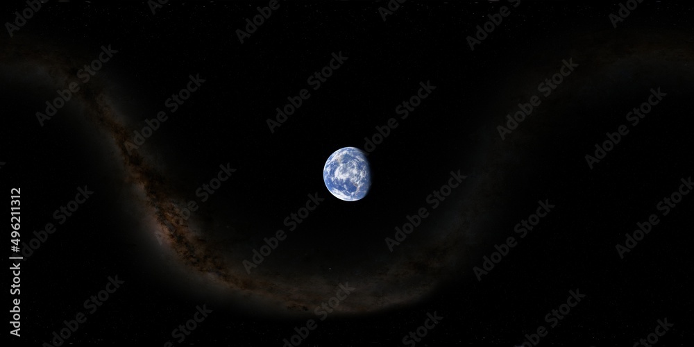 360 degree environment map of an orbital view of the earth in a height ...