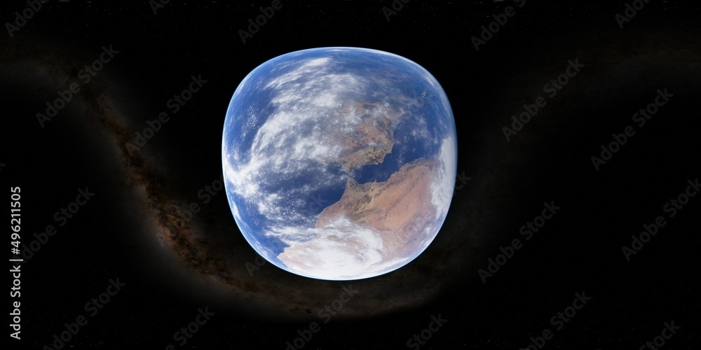 360 degree environment map of an orbital view of the earth in a height ...