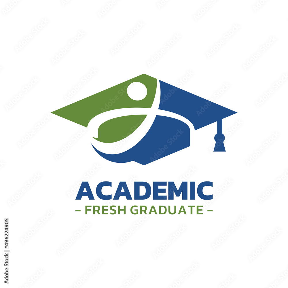 Graduate hat and star logo vector. Success student logo template design ...