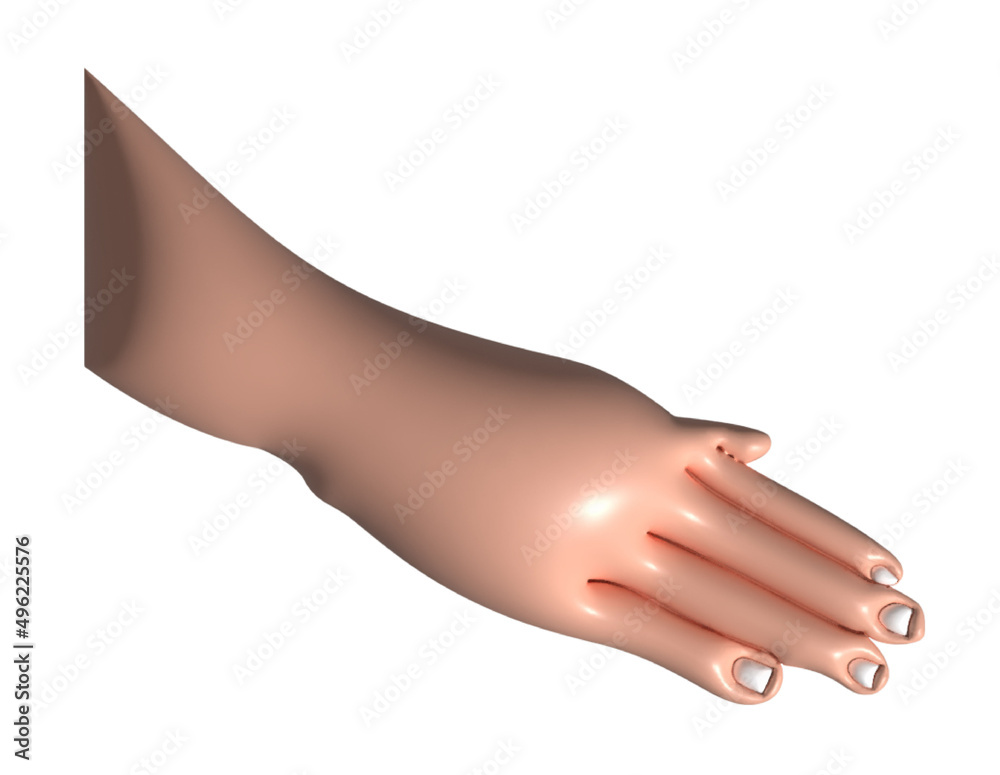 Hands set of realistic 3d design in cartoon style. Hand shows different ...