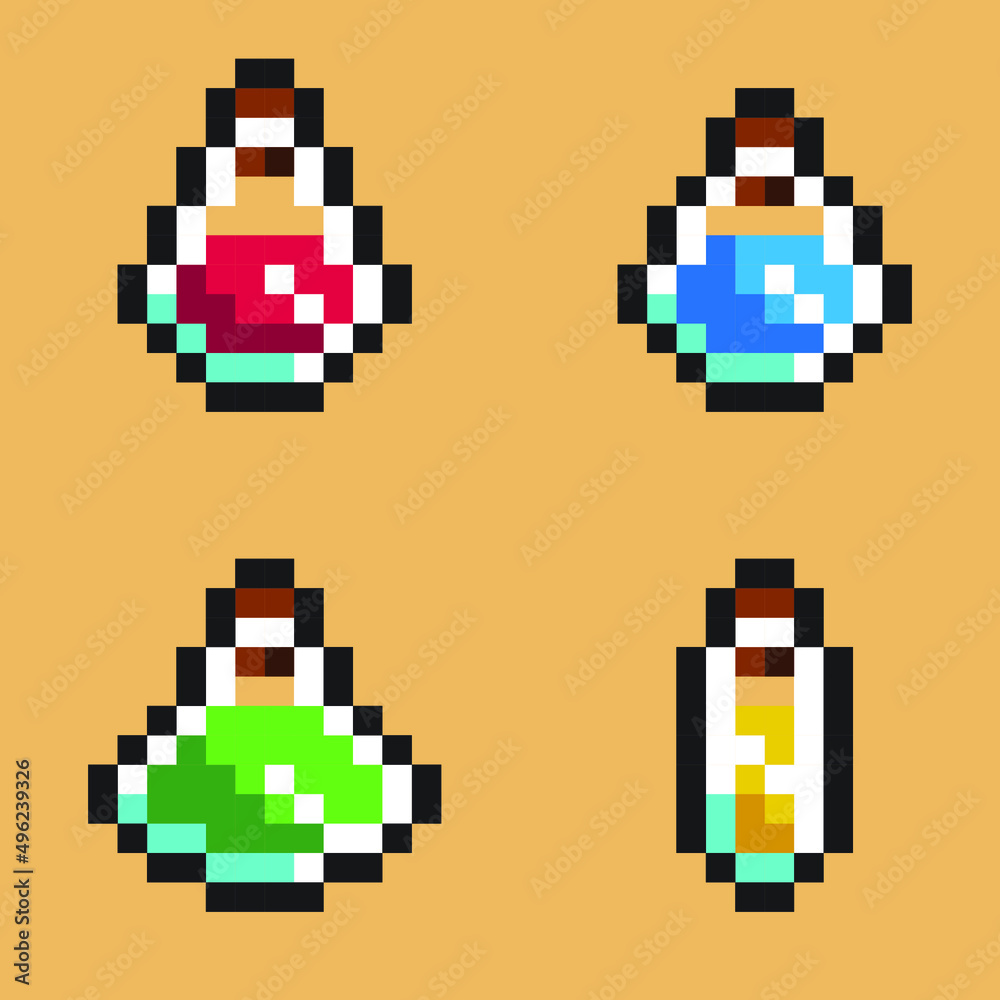 pixel art potion rpg game Stock Vector | Adobe Stock
