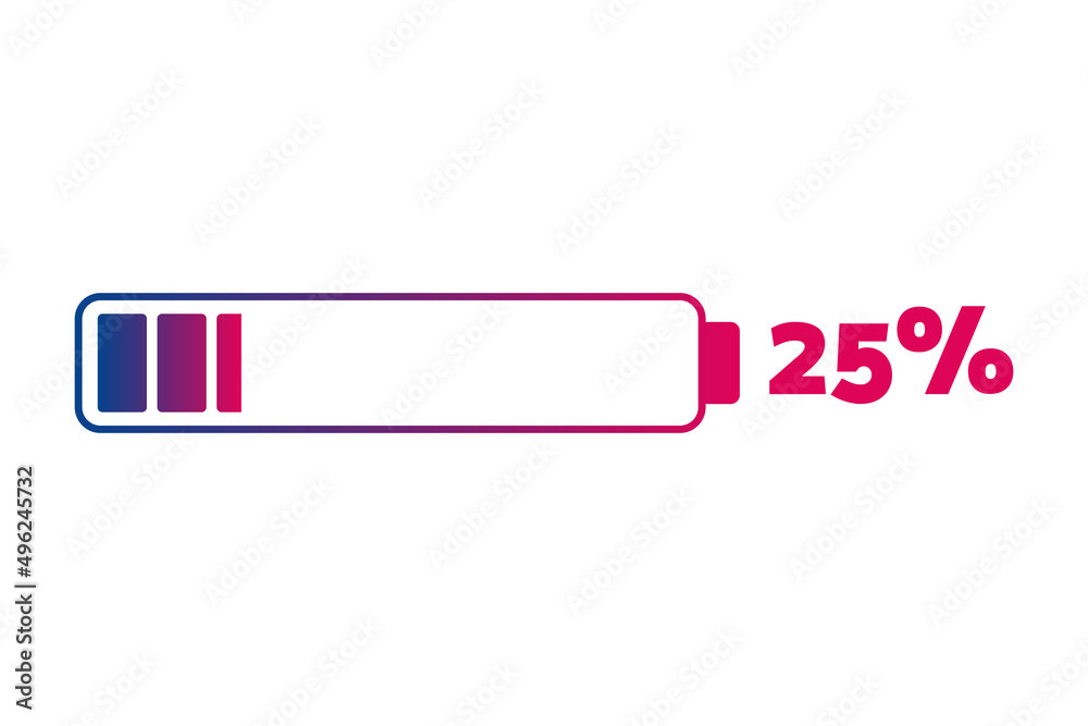 25 percent chart. Vector percentage infographics. Isolated gradient ...