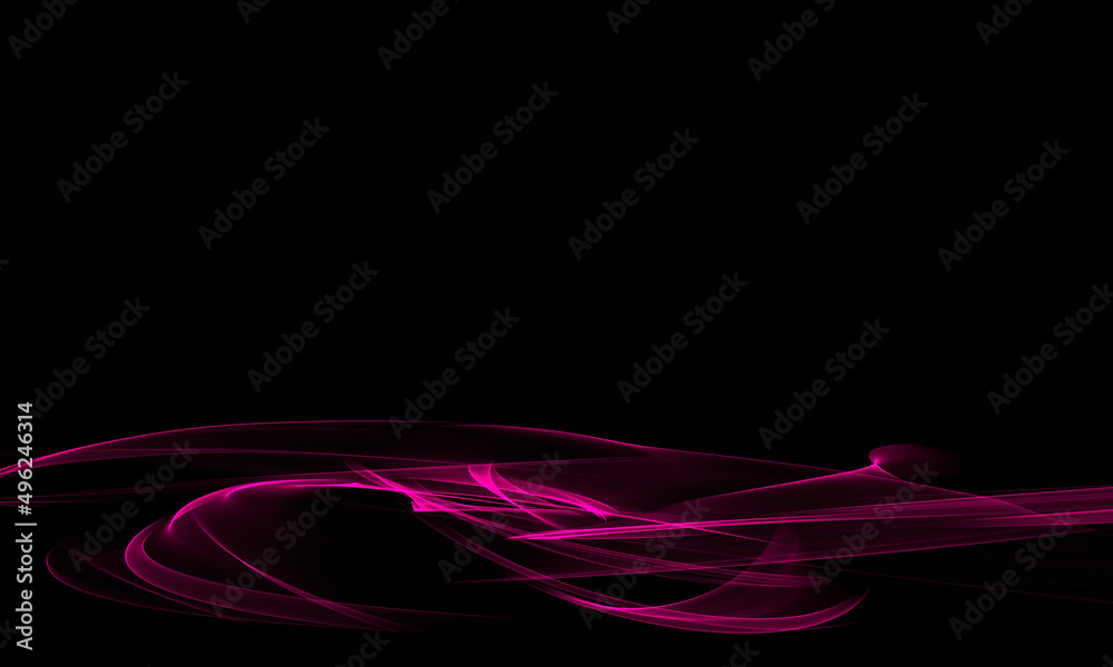 Neon pink abstract wave on a black background design for website ...