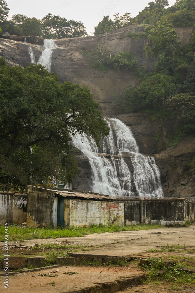 Coutrallam Water Falls From South Tamil Nadu on rocks in Western Ghats ...