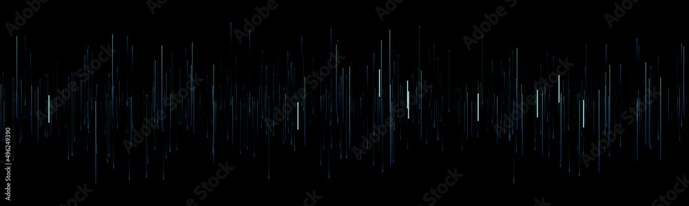 Digital render of randomly spaced out lines of various widths on a ...