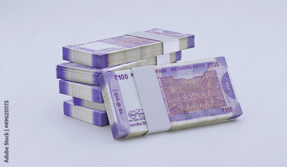 Indian Money 100 Rupees Bundles